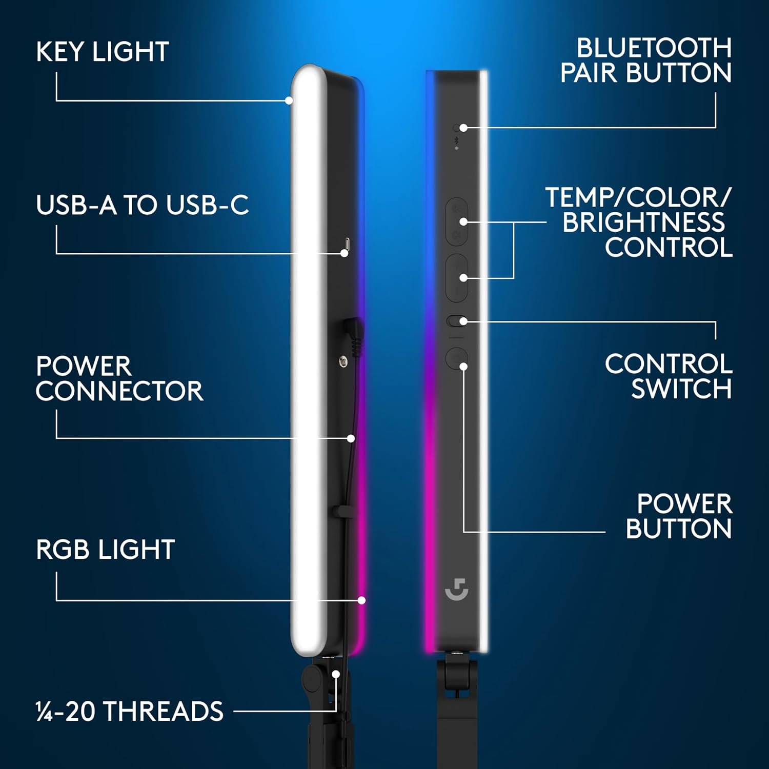 Logitech 946-000015 LOGI LITRA BEAM LX RGB DUAL-SIDED KEY LIGHT (2Y ...